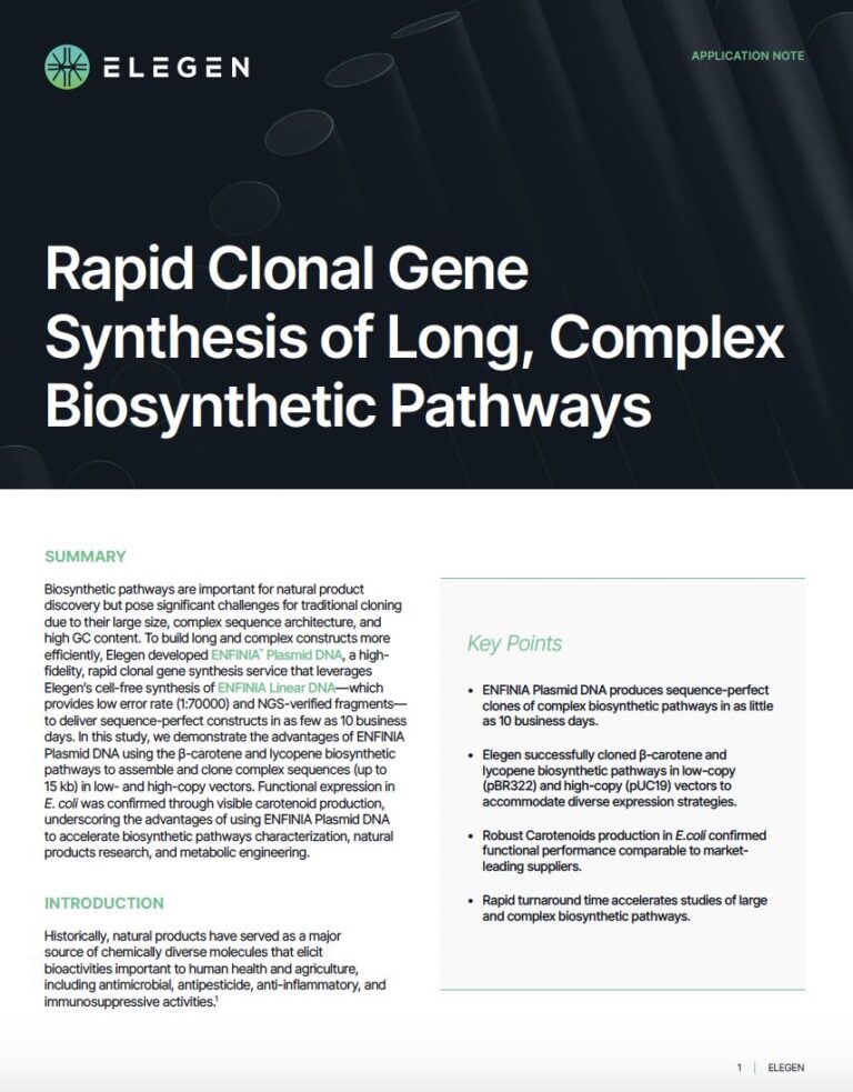 Application Note: Rapid Clonal Gene Synthesis of Long, Complex ...