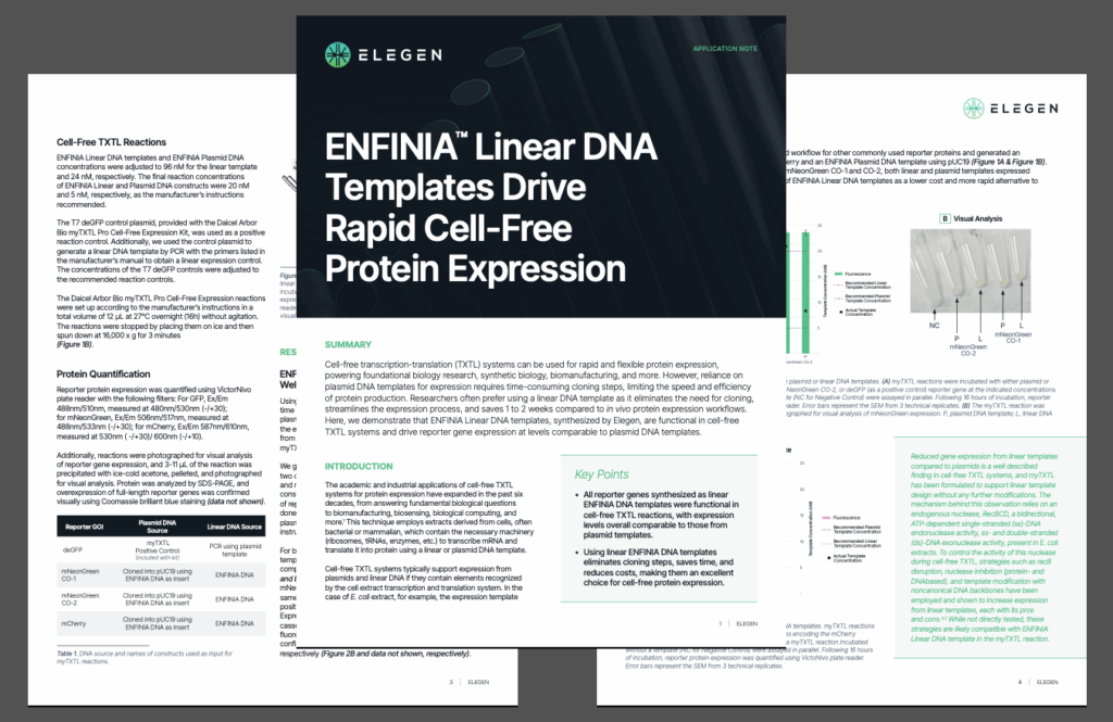 Application Note – Rapid Cell-Free Protein Expression with ENFINIA ...